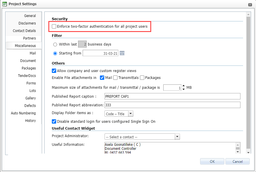 Enforce Two Factor Authentication