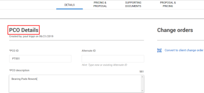 Potential Change Order (PCO)