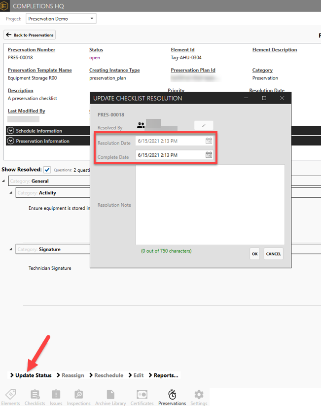 Edit a Preservation Plan