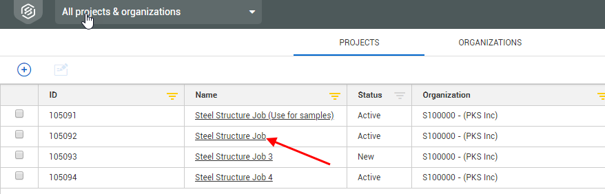 InEight Contract - Project Settings