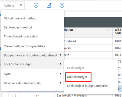 InEight Control - Lock Budget