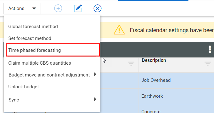 Time Phased Forecasting