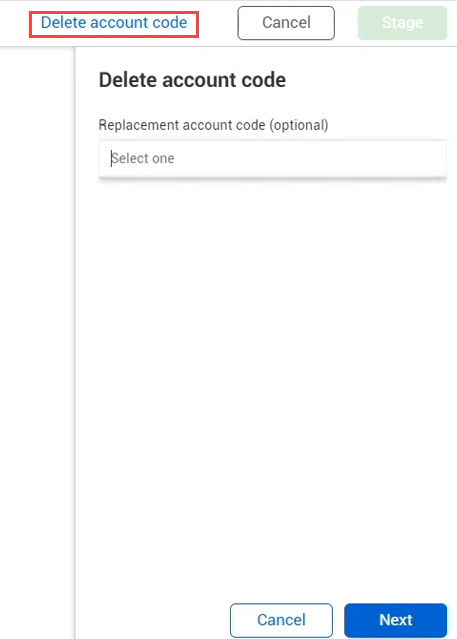 Account Code Setup