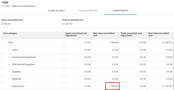Track Open/Remaining and Total Committed Costs