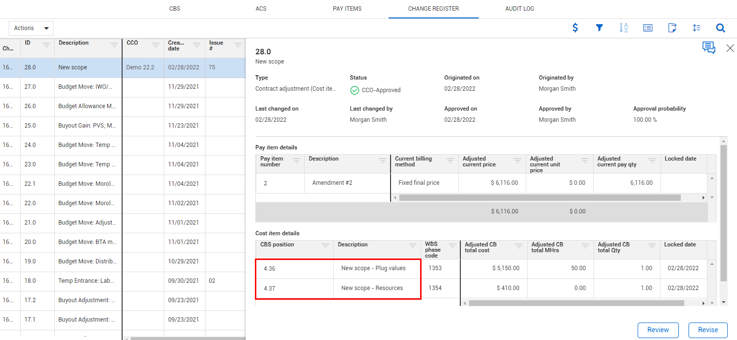 InEight Control - Cost Item Setup