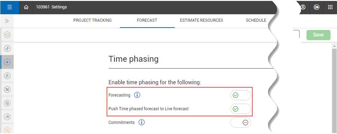 Time Phased Forecasting