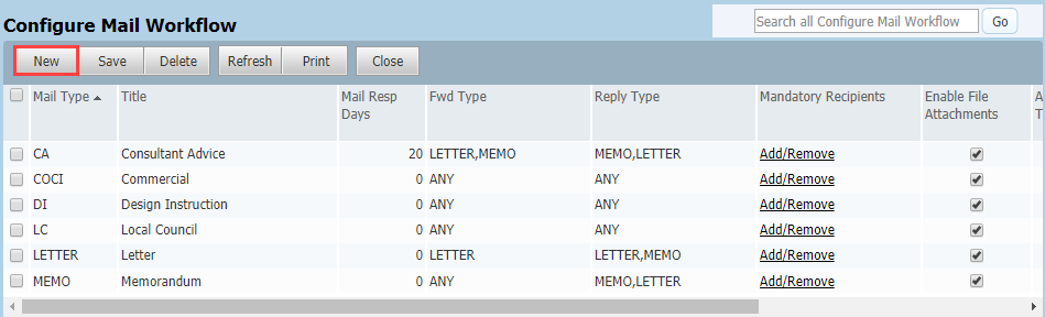 Create a New Mail Workflow
