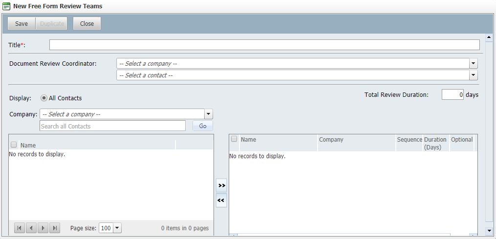 Free Form Review Teams