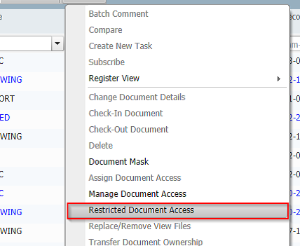 InEight Document Classic - Restricted Documents