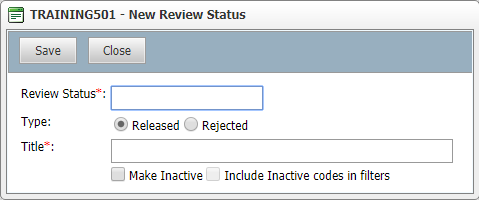 Review Status Codes