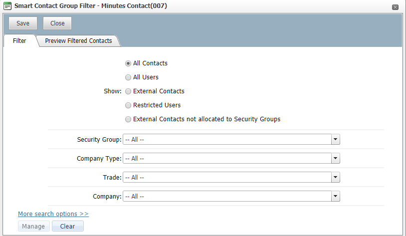 To create a Smart Contact Group