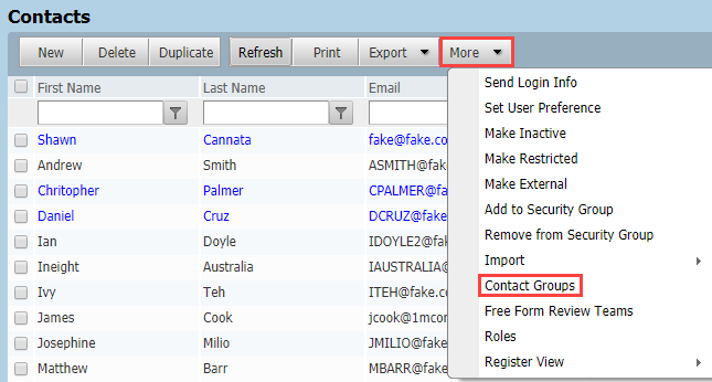 To setup a Contact Group