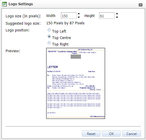 Updating Logo Settings