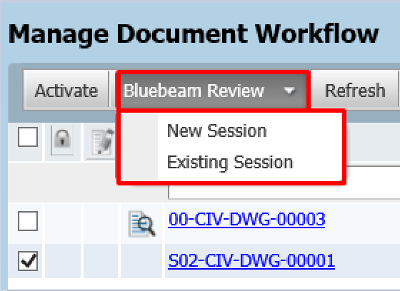 InEight Document Classic - Manage Document Review Screen