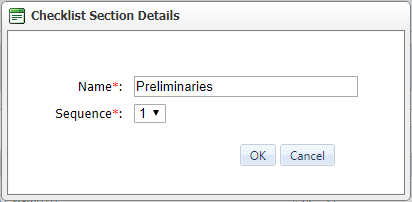Creating a new Checklist Type