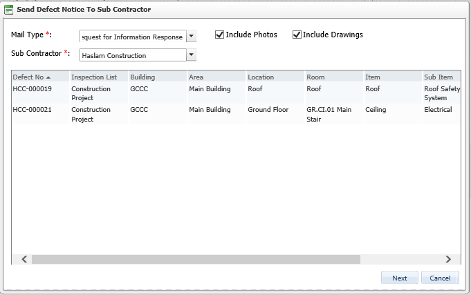 Issuing a Defect Notice to Sub-Contractors