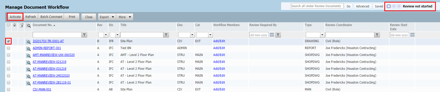 Activating a Default Workflow