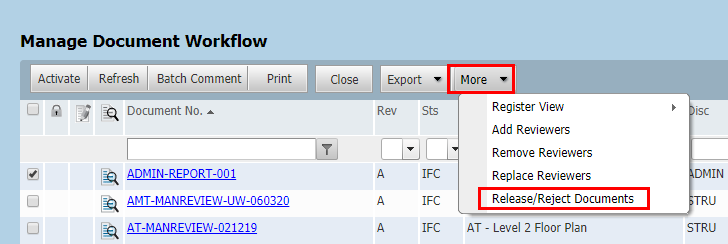 Document Release without activating a workflow