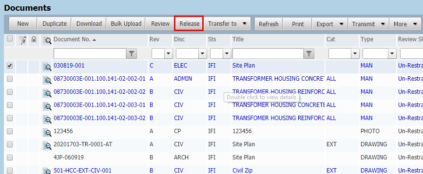 Document Review Approval/Release
