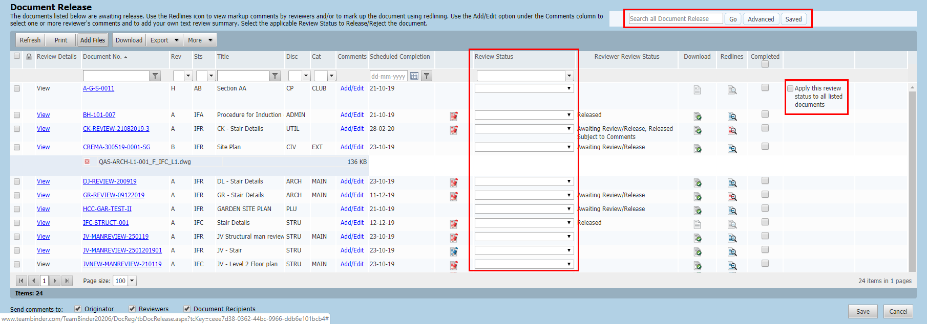 Document Review Approval/Release