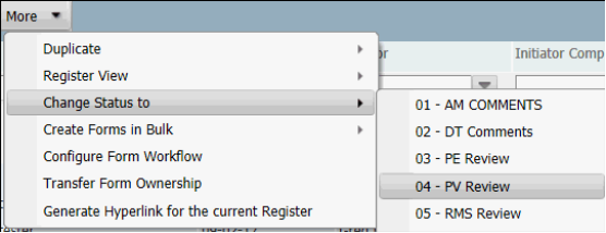 Change Form Status in Bulk