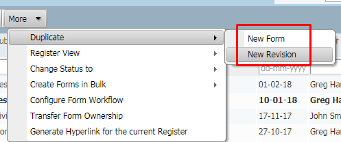 InEight Document Classic - Duplicating Forms