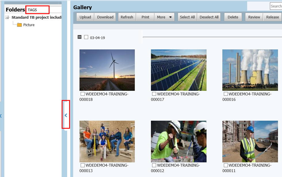 InEight Document Classic - Project Gallery Albums/Folders
