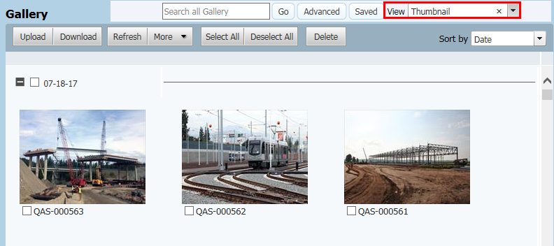 Thumbnail and List View