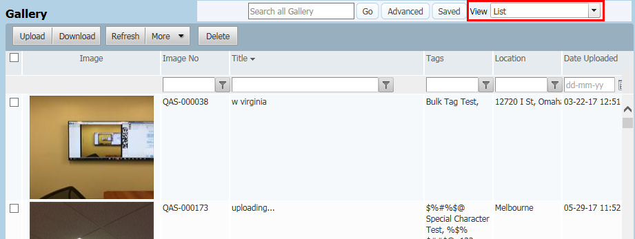 Thumbnail and List View
