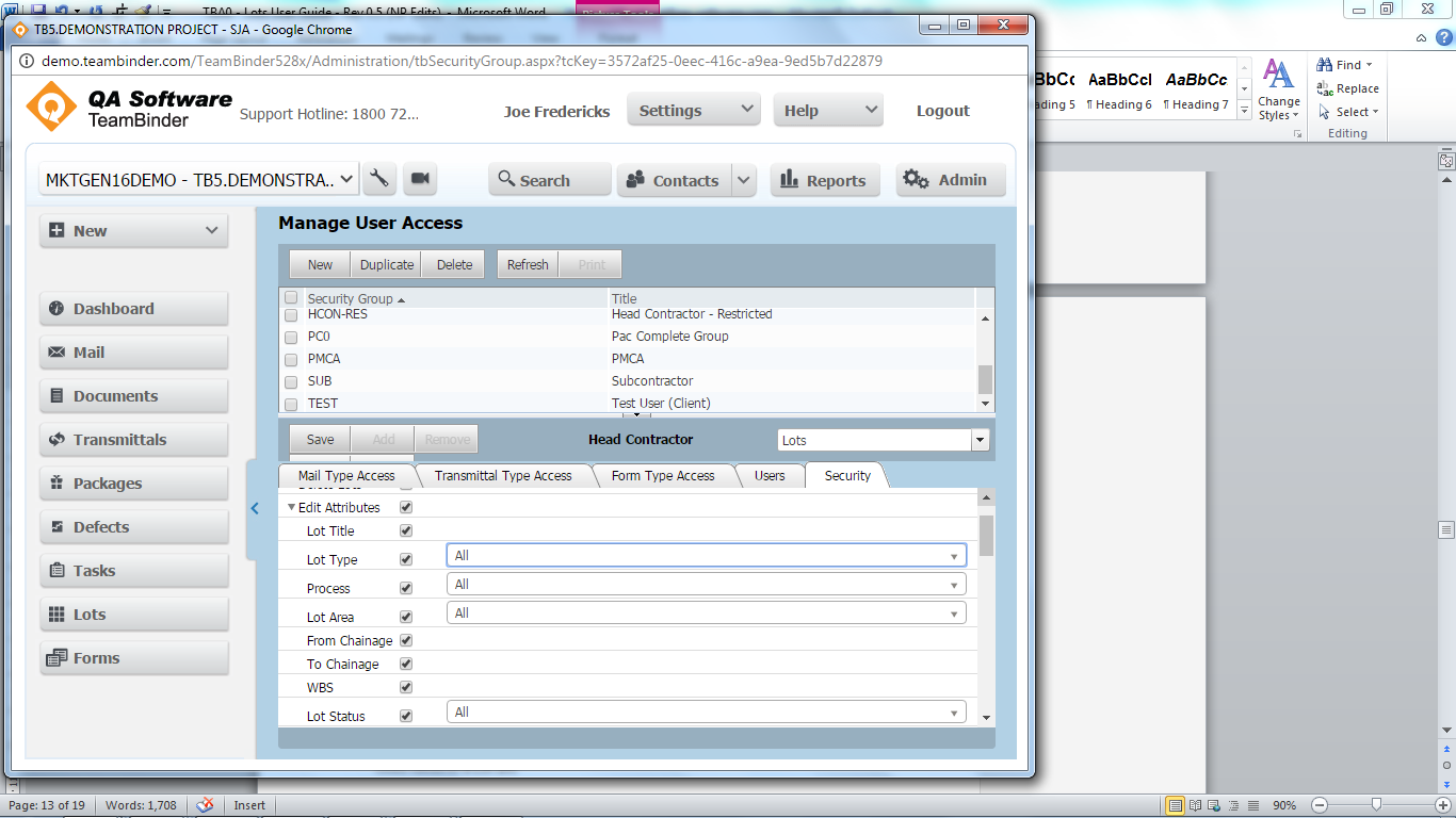 Security Group Level Access