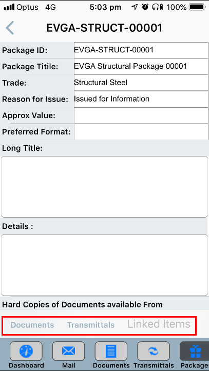 InEight Document Classic - Navigating Mobile Packages