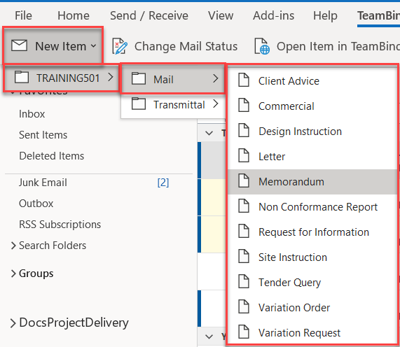 Creating New InEight Document Mail