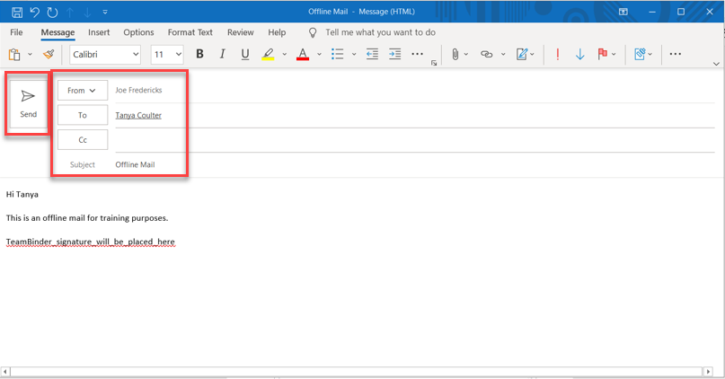 Drafting mail offline