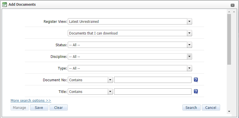 Adding Standard Package Documents