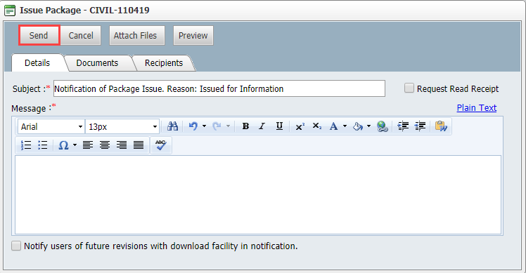 Issuing a Standard Package