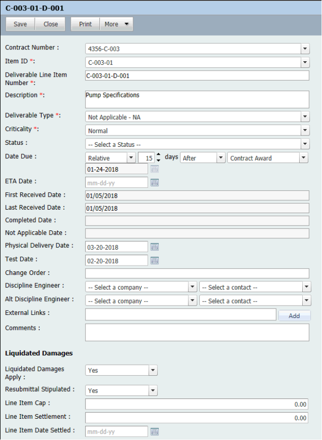 InEight Document Classic - Creating Deliverable Line Items