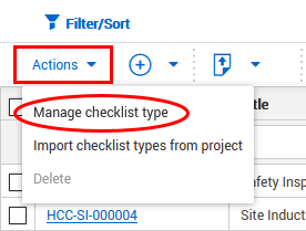 Creating a new Checklist Type