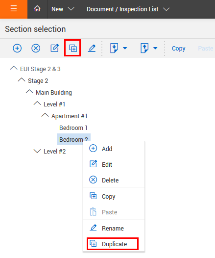 InEight Document - Duplicating an Inspection List item