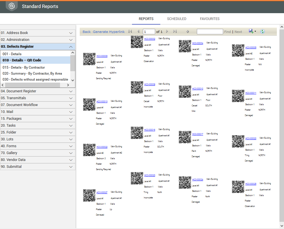 quality defect report