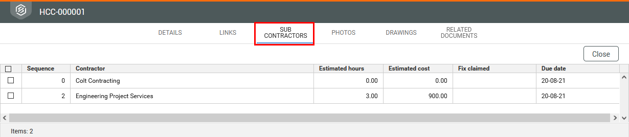 Log defects on the web application