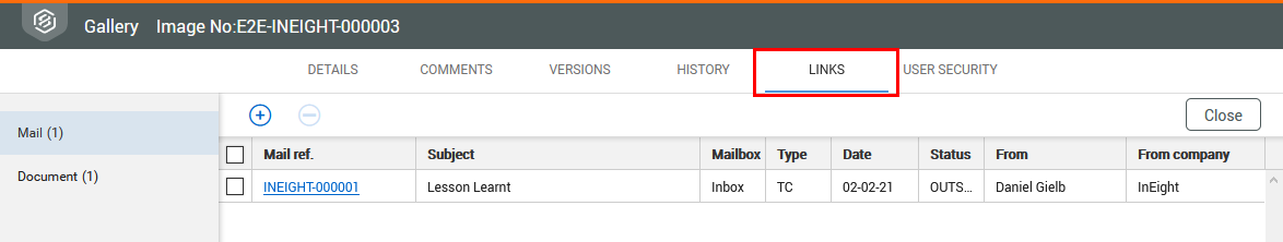 InEight Document - Linking Project Gallery with Other Modules