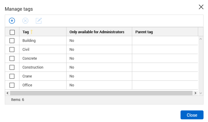 InEight Document - Managing Tags