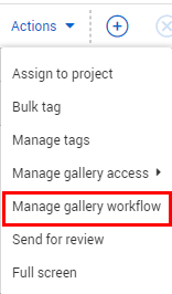 Sending Project Gallery items for Review