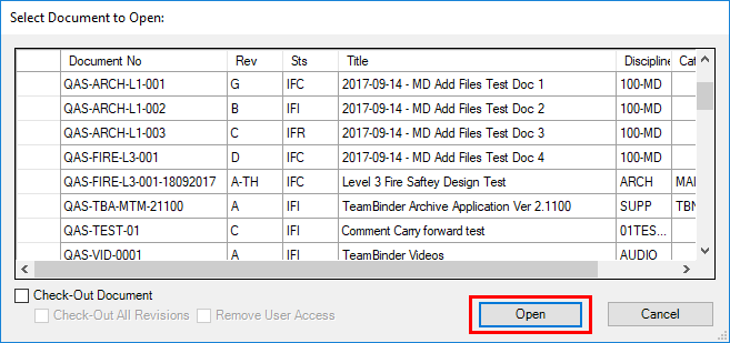 Locating a Document Revision using Office Integration