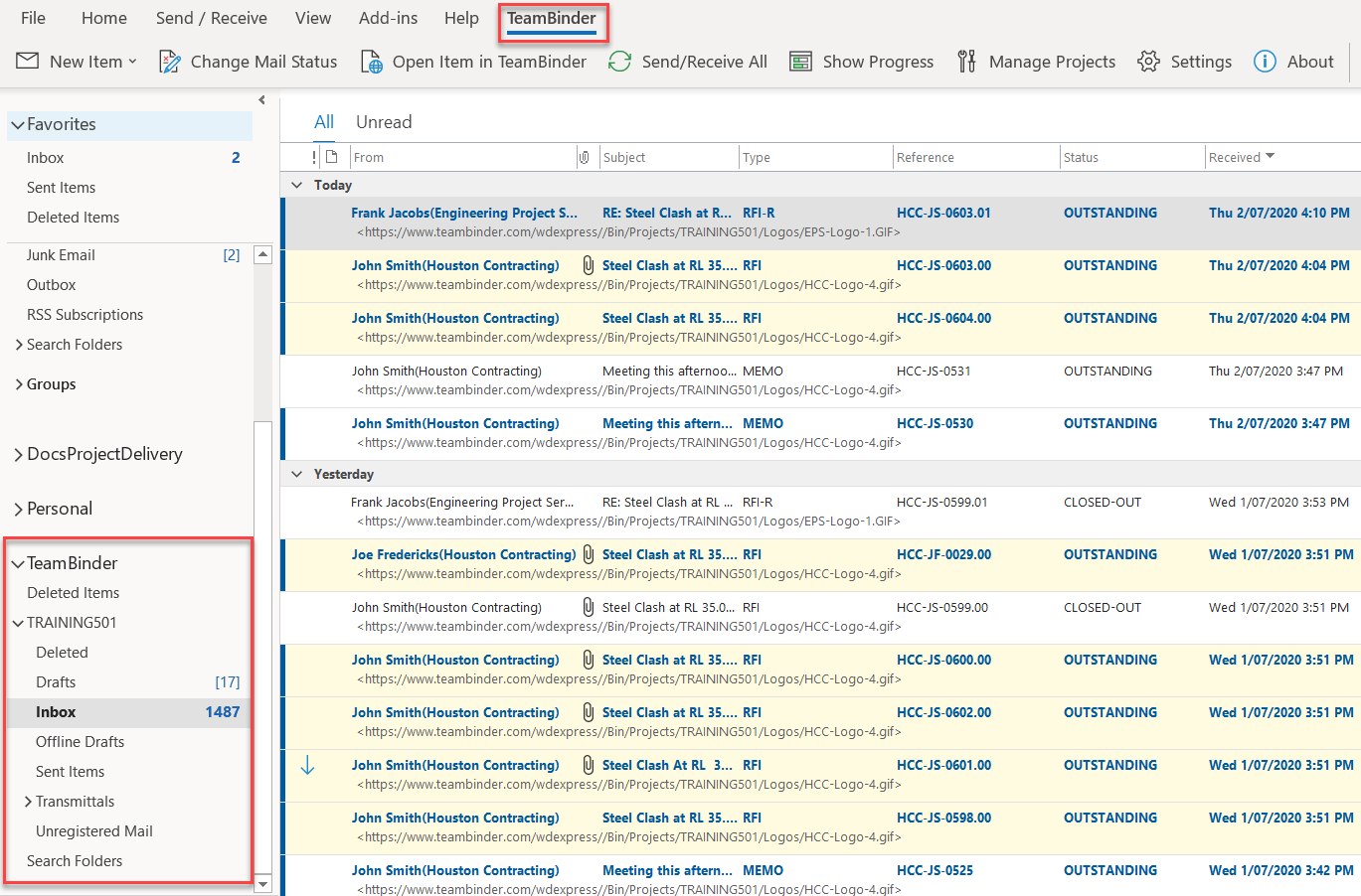 Creating New InEight Document Mail