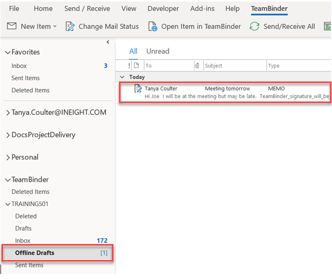 Drafting mail offline