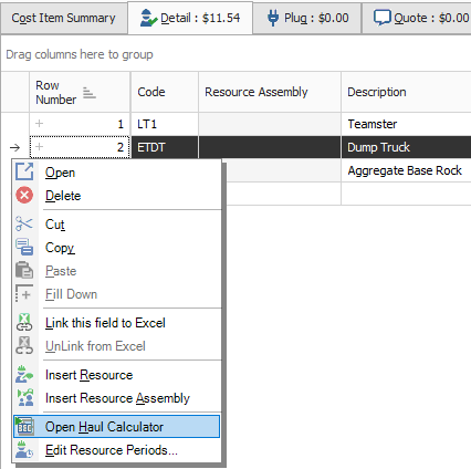 InEight Estimate on Premise - Haul Calculator