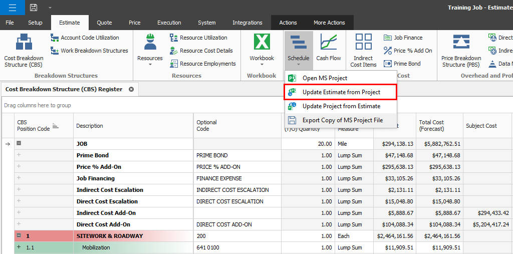 microsoft project structure