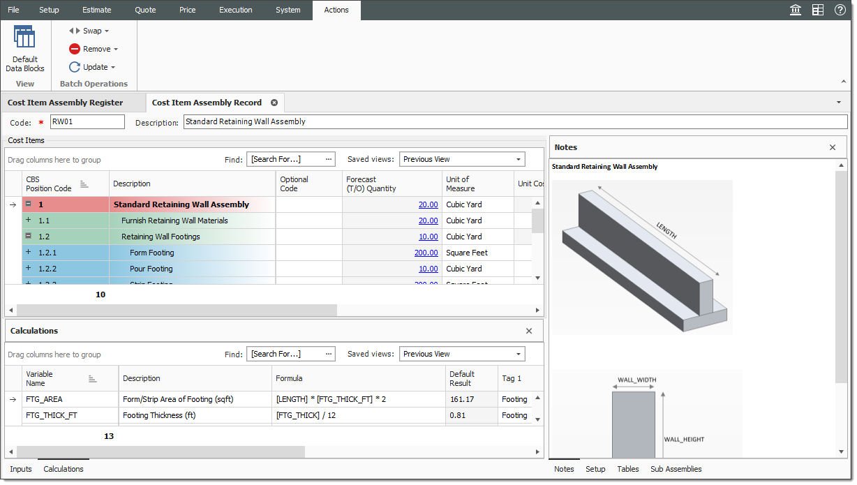 Cost Item Assembly Overview