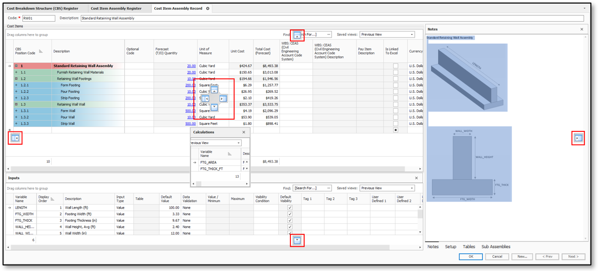 Cost Item Assembly Overview